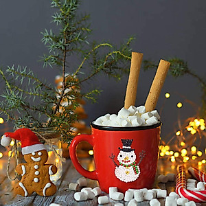 eZAKKA 12Pcs Christmas Stickers Kits，5D DIY Kits Sticker Painting by Numbers Full Round Drill Art Craft，Easy to DIY Creative Craft by Numbers Kits for Kids and Adult