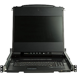 StarTech.com Dual Rail Rackmount KVM Console HD 1080p - Single Port DVI/VGA KVM w/17" LCD Monitor for Server Rack - Fully Featured 1U LCD KVM Drawer w/Cables - USB Support - 44230 MTBF (RKCOND17HD)
