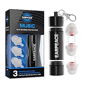 EarPeace Music - High Fidelity Concert Ear Plugs - Ear Protection for Concerts, Musicians and Live Events with Loud Music - Reusable/Hypoallergenic Earplugs - Noise Reduction Up to 26dB