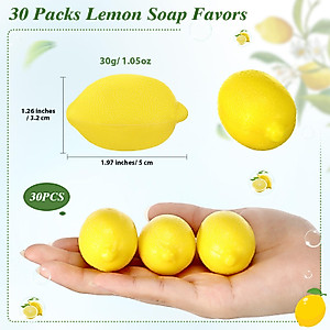 Dansib 30 Pcs Lemon Soap Party Favors Lemon Bridal Shower Favors Lemon Baby Shower Decorations Main Squeeze Themed Lemon Party Gift Lemon Shape Scented Botanical Soap for Wedding