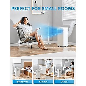 Midea 10,000 BTU ASHRAE (7,100 BTU SACC) Portable Air Conditioner Smart Control, Cools up to 300 Sq. Ft., with Dehumidifier & Fan mode, Easy- to-use Remote Control & Window Installation Kit Included