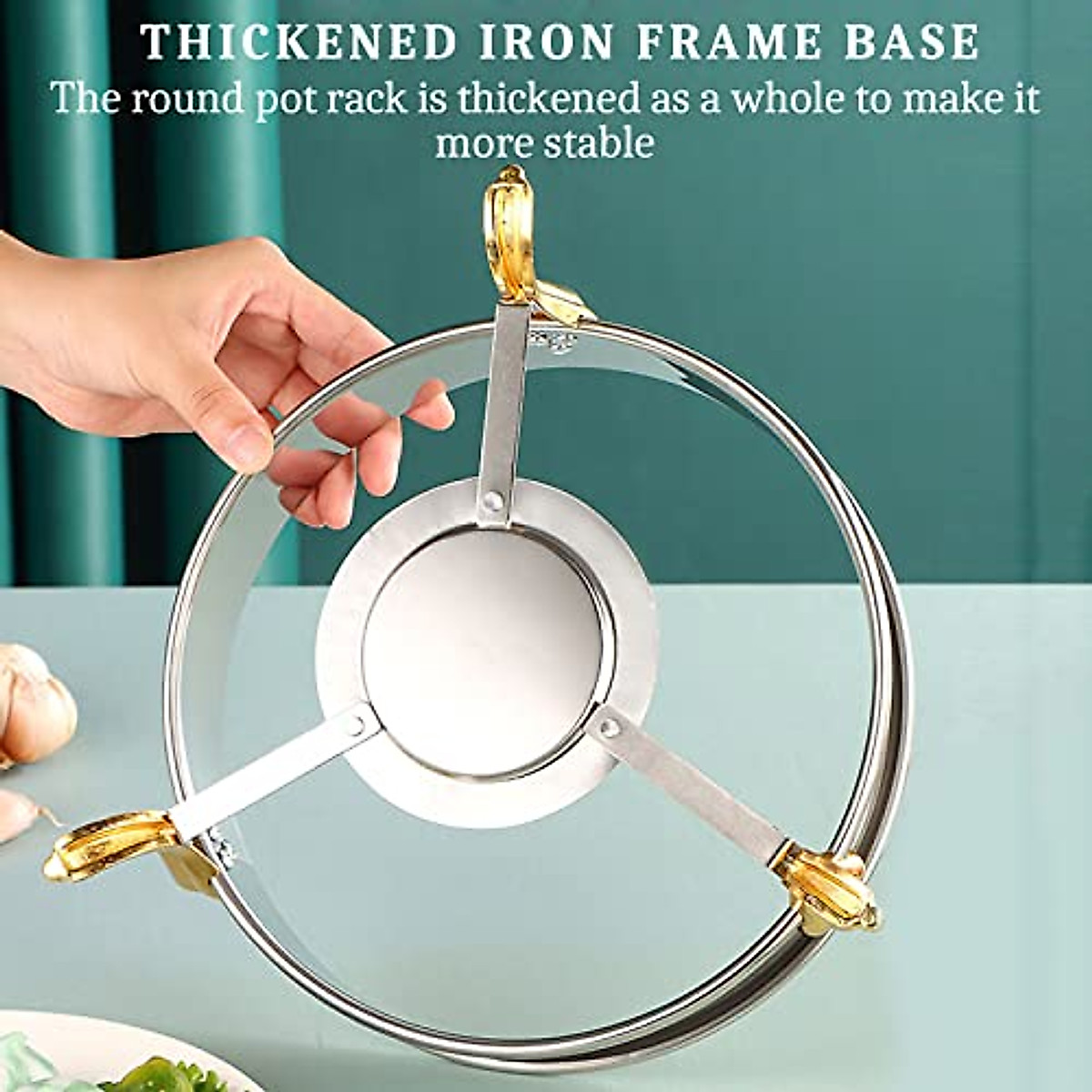 Full Size Round Chafing Dish Set, Stainless Steel Buffet Server Food Warming Tray with Alcohol Furnace and Lid, for Commercial Restaurant Catering Parties Weddings Picnics,24cm