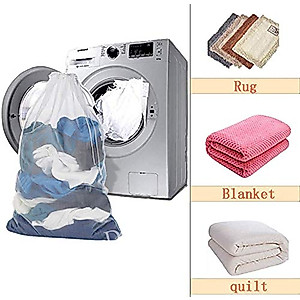 Extra Large Heavy Duty Mesh Laundry Bags Household Storage Bag Commercial Machine Washable Drawstring Netted Wash Laundry Liners For Colleage Dorms,Camp,Factory,Travels,2 Pack