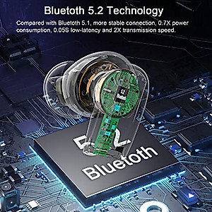 Renimer Wireless Earbud, Bluetoth Earbud 5.2 with HiFi Stereo Sound, Bluetoth Headphones in Ear with HD Mic, Noise Cancelling CVC 8.0, Wireless Earphones IP7 Waterproof Sports Ear Buds, 40H Playtime