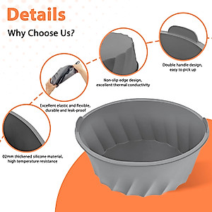 WESIDUNMU Oval-shaped Silicone Slow Cooker Divider Liner Fits 6-7 Quarts | Food-grade Material | Reusable | Extend the Lifespan of Your Inner Bowl | Prevent Food from Sticking to the Pot，Grey