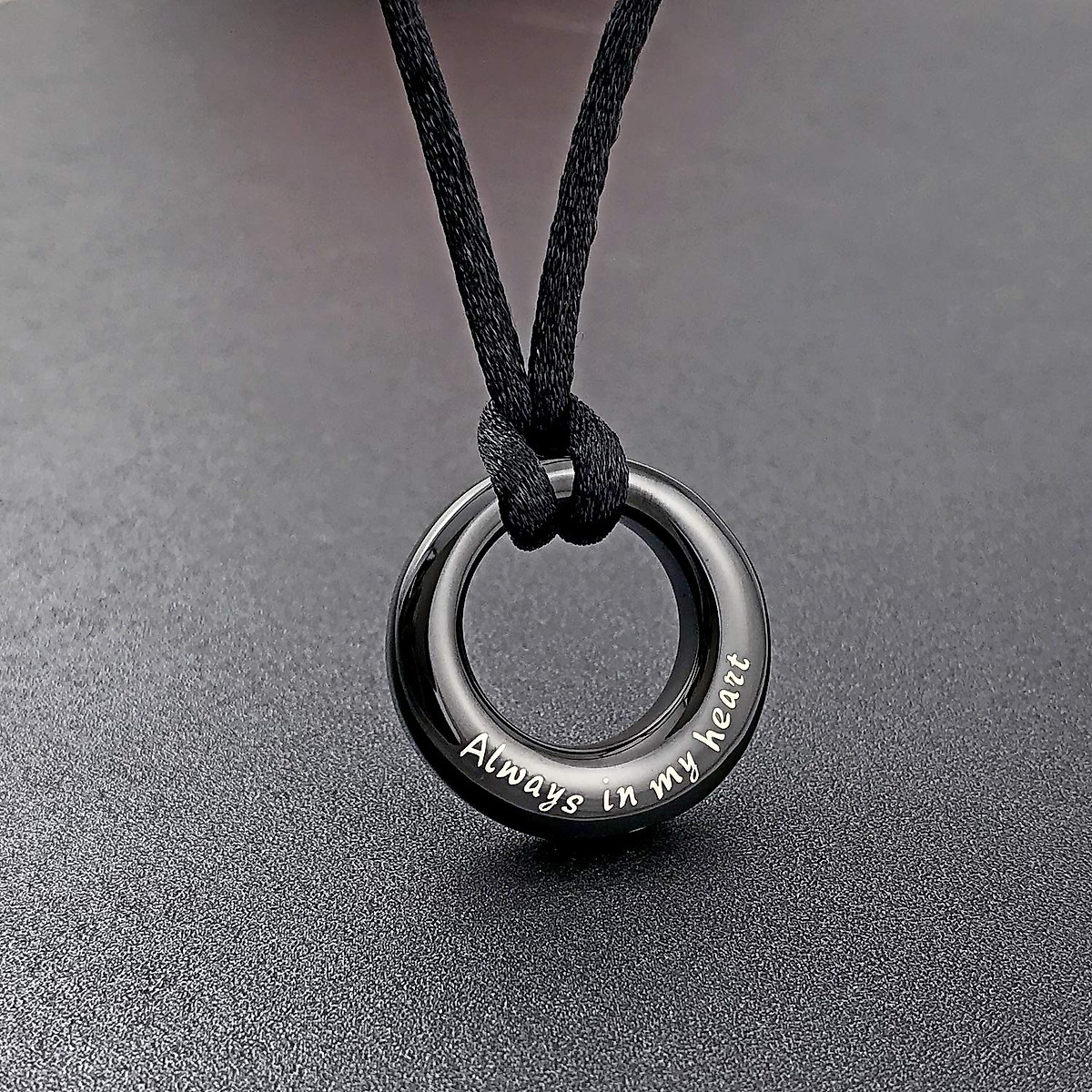 Urn Necklaces for Ashes "Always in My Heart" Ashes Necklace Cremation Jewelry Keepsake Holder Memorial Necklace