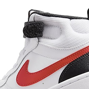 Nike Court Borough Mid CD7782-110 Boys Casual Shoes (White/University RED-Black)