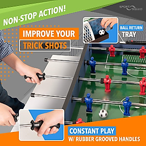 Sport Squad FX40 40 inch Table Top Foosball Table for Adults and Kids - Compact Mini Tabletop Soccer Game - Portable Recreational Hand Soccer for Game Room & Family Game Night - Incl. 2 Foosball Balls