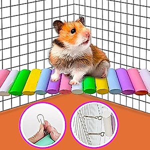 Fejapa Hamster Platform with Ladder Bridge Hamster Cage Stand Platform with Stairs Legs Wooden Platform for Grass Tank Squirrel Gerbil Chinchilla Dwarf Syrian Mice Small Animals Table Guinea Pig