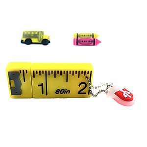 Cool USB Flash Drive - 16 GB Fun USB Flash Drive - Ruler Pen Drive - Fun USB (Yellow Ruler)