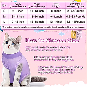 3 Pieces Cat Recovery Suit Kitten Recovery Suit E-Collar Alternative for Cats and Dogs Abdominal Skin Anti Licking Pajama Suit (Medium, Solid Pattern)