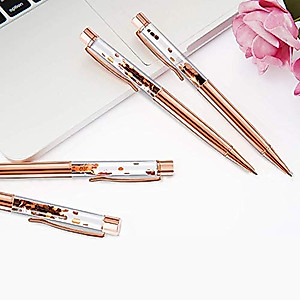 ZZTX 3 Pcs Rose Gold Ballpoint Pens Metal Pen Bling Sequin Pen With Refills Black Ink Office Supplies Gift Pens
