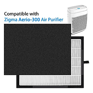 Replacement HEPA Filter Compatible with Zigma Aerio-300 Air Purifier: 1 High-Efficiency HEPA Filters - 1 Carbon Pre-Filters