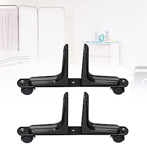 2 Packs Room Divider Screen Holder, Width Adjustable Movable Aluminum Alloy Screen Holder Feet Holder with Wheels, Screen Partition Feet Protector Holder for Hotel