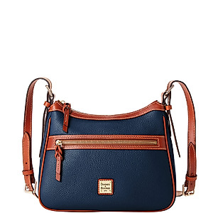 Dooney & Bourke Women's Presley Crossbody in Pebble Grain Leather, Medium Sized Handbag with Adjustable Shoulder Strap, Navy Blue