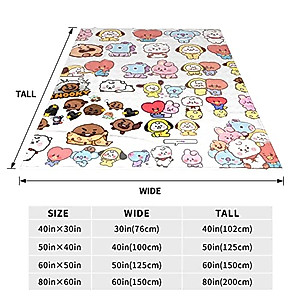 MULINSEN Kpop Blanket Cartoon Blanket Anime Ultra Soft Flannel Plush Throw Blanket Comfy Lightweight Blanket for Travelling Camping Living Room Sofa Bedroom Decor Gifts 50''x40''