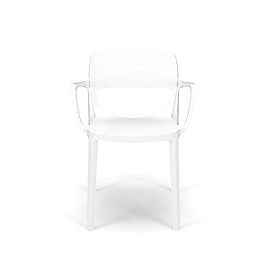HON Basyx Prodigy Commercial-Grade 2-Pack Stackable Arms, Indoor & Outdoor Chair, White