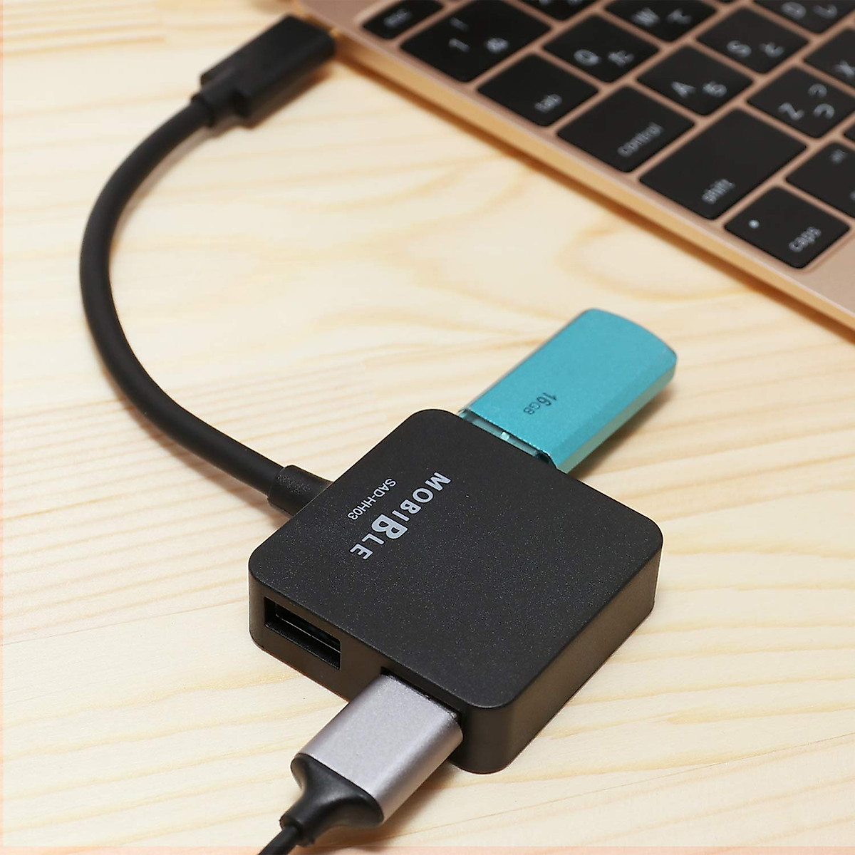 Miyoshi SAD-HH03/BK MCO USB-C Compatible, USB 3.1, 4 Ports, Hub Function, Host Adapter, Black