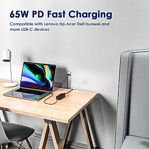 Replacement for Dell Laptop Charger USB C 65W for Dell Latitude 5420 5520 5320 7420 7430 7370 7275 7285 7330 5330 5430 9430 7410 5285 5290 5301 7520 7210 XPS 13 7390 Type C Laptop Charge