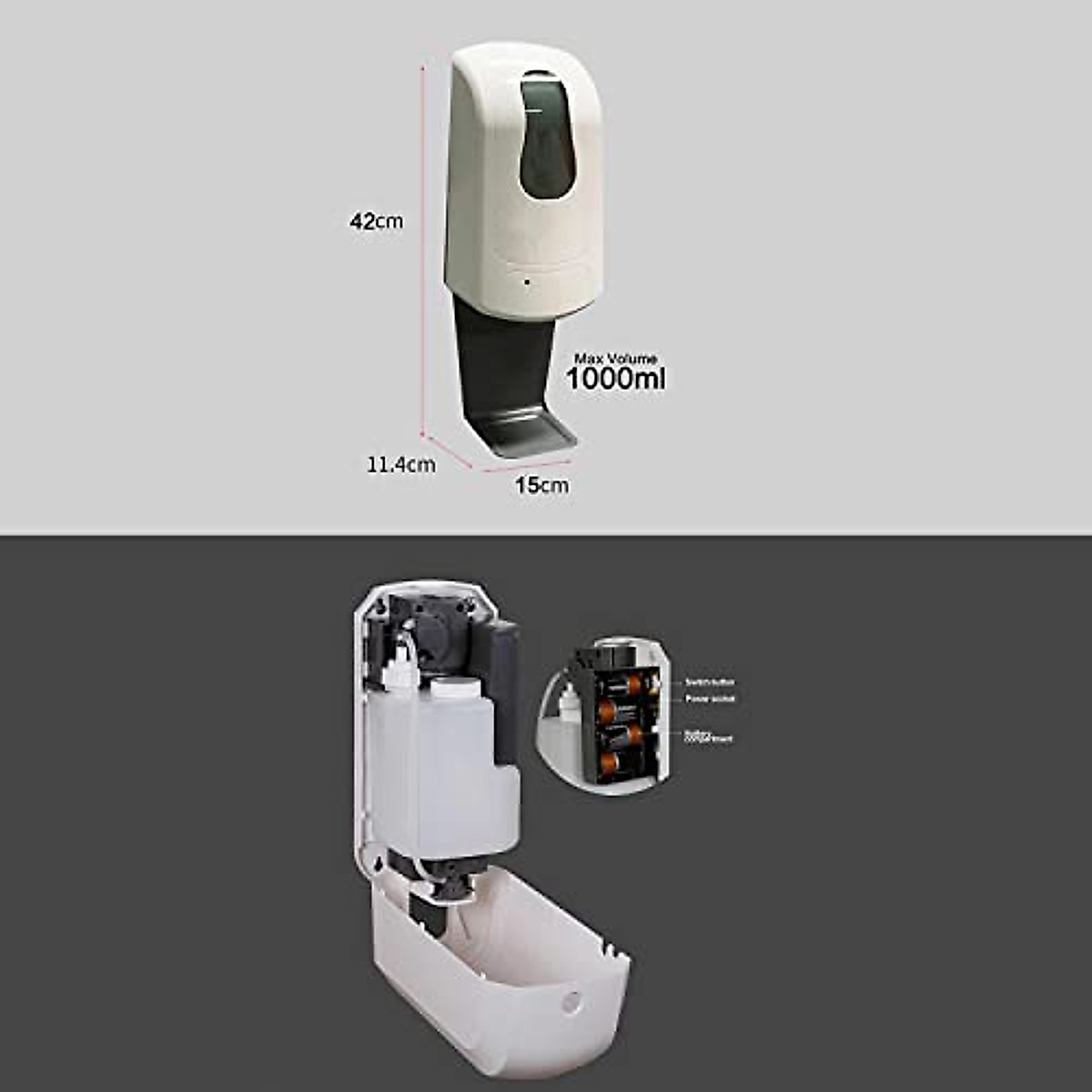 BannerBuzz Hand Sanitizer Automatic Dispenser Floor Stand Kit Touchless Machine with YOUR HANDS HERE Fabric Banner Stand Best for Hospital, Home, School, Office- 2 X 6.5 Ft (Double Side Print, Theme2)