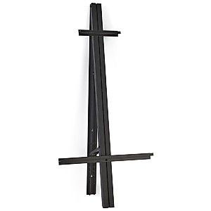 Displays2go Adjustable Metal Wall Easel, Holds Up to 36" Tall Media, Tilt Feature - Black (FDWEASLGBK)