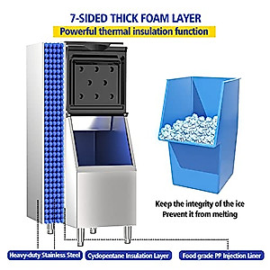 ICEMATE Ice Machine Commercial 400 LBS/24H Commercial ice Maker Machine with Storage 350 LBS Commercial ice Machine with Drain Pump,Suitable for Restaurants, Bars, Coffee Shops, Large Families,etc