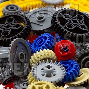 ASTEM 699pcs Technic-Parts Technic-Gears Axle-Pin-Connector Compatible with Lego-Technic Technic Cam Worm Cogs Gears Steering Parts Differential Engine Kit.