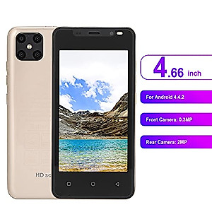 Bewinner IP12 Pro Unlocked Cellphone, 512MB 4GB Dual Cards Dual Standby 3G Smartphone Support Expansion 128GB Memory Card for Android Unlocked Smartphone (Gold)