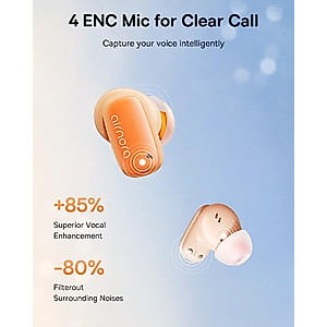 Baseus Hybrid Active Noise Cancelling Wireless Earbuds for Women - 3D Spatial Audio Bluetooth 5.3 Earbuds App Customized Upto 90% Noise Cancelling Lightweight Ear Buds for iPhone, Android (AirNora 2)