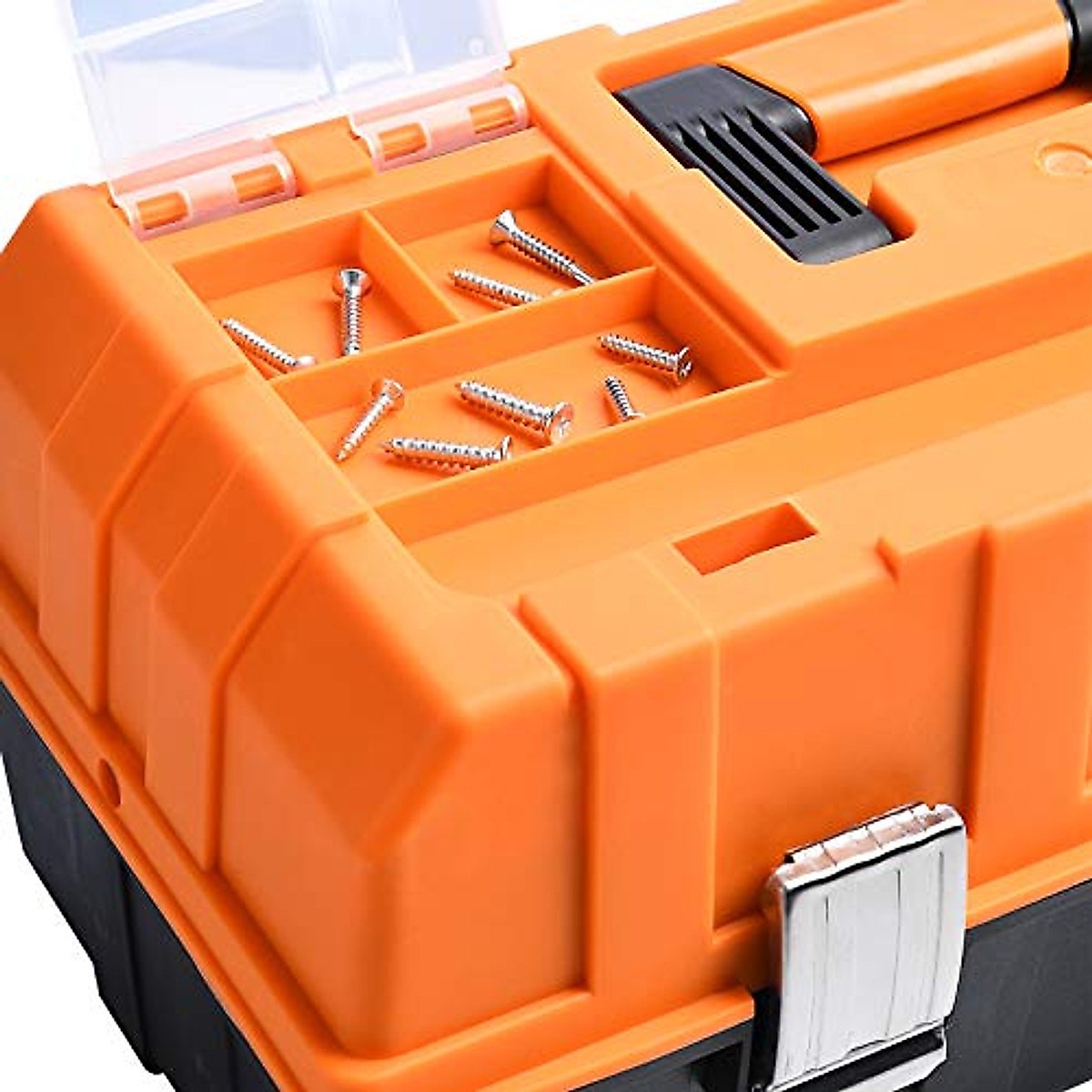 17-Inch Three-Layer Plastic Storage Box Tool Box Sewing Box Organizer, Multipurpose Organizer and Portable Storage Case for Art Craft and Cosmetic (Style B)