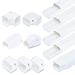 Sealproof Mini Split AC Line Set Cover Kit, 3" Decorative White Professional Grade PVC Kit Provides 15 FT Line Coverage for Ductless Mini Split Air Conditioners and Heat Pumps