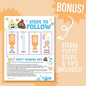 Hadley Designs Doodle Sticker Chart for Kids Potty Training Chart for Toddlers Boys - Potty Training Chart for Girls with Stickers, Potty Chart for Boys with Stickers