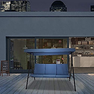 Homebeyond 3 Seater Outdoor Patio Swing | Rust and Fade Resistant Steel Frame with Adjustable Tilt Canopy | Perfect for Garden Backyard or Poolside - SW-3B