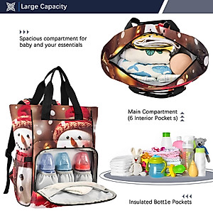 xigua Christmas Snowman Diaper Bag Backpack Multi Function Baby Changing Bags Waterproof Large Capacity Travel Back Pack for Mom Dad
