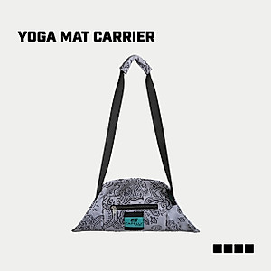 Capelli Sport Yoga Mat Bag Sling, Travel Yoga Mat Strap Carrier Bag with Mandala Pattern, Grey