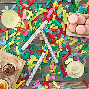24 Pack Rainbow Confetti Flutter Sticks for Birthdays, Party Confetti Shakers (1 x 8 In)