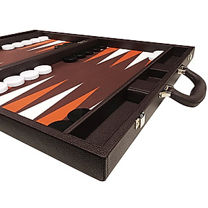 19-inch Premium Backgammon Set - Dark Brown Board