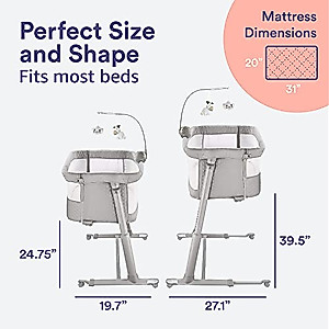 Cloud Baby Premium Bassinet Plus Hanging Doll, Music and Built-in Wheels - Best Baby Bassinets for Infant Newborn Girl Boy Unisex, Bedside Bassinet, Portable Crib, and Sleeper for Safer Co-Sleeping.