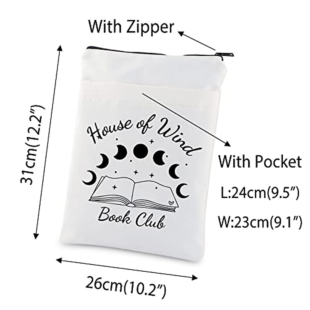 MNIGIU Bookworm Gift House of Wind Book Sleeve Velaris Gift Acotar Book Protector Cover Book Lover Gift Booktok Merchandise (House of Wind)