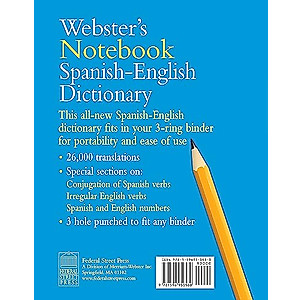 Webster's Notebook Spanish-English Dictionary - Designed for students - Fits in a 3-ring binder (Spanish and English Edition)