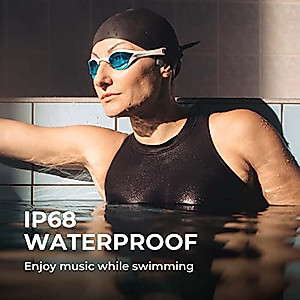 Bone Conduction Headphones, Swimming Headphones Built-in 16GB Memory, MP3 Sports Headphones Waterproof, Bluetooth Earbuds Built in Noise Cancellation Mic, Ultra Light Headphones for Swimming Running