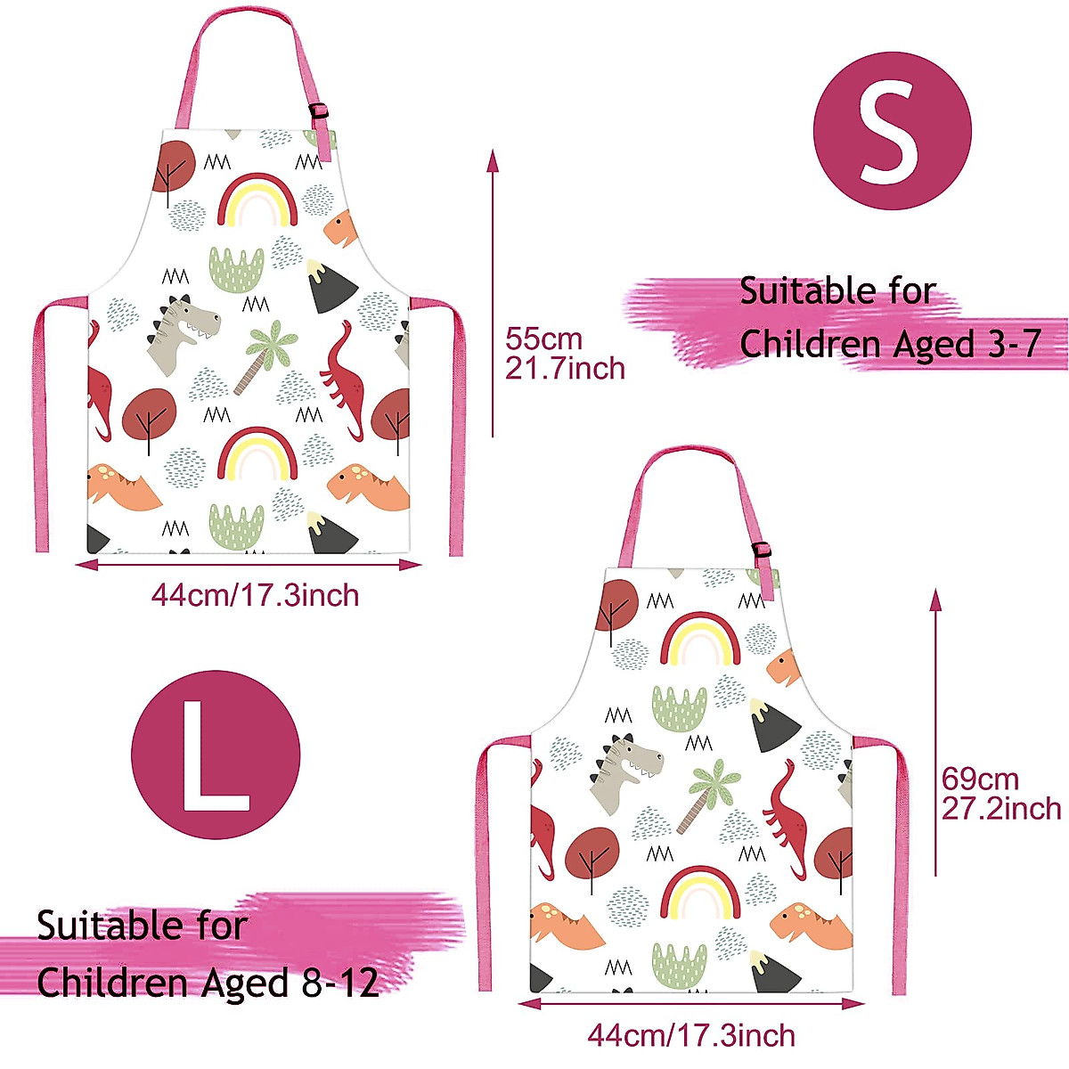 ANUXERA Kids Real Cooking and Baking Set,36Pcs Kids Chef Costume Hat and Apron Sets,Dinosaur Chef Costume for Girl, for 8-12 Year Old Girls.