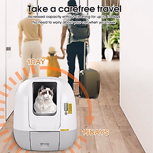 TAKOYI Self Cleaning Litter Box with APP Control, Large Capacity Smart Automatic Cat Litter Boxes for Multiple Cats, Odor-Removal/Health Monitor, with Garbage Bags/Cat Litter Scoop