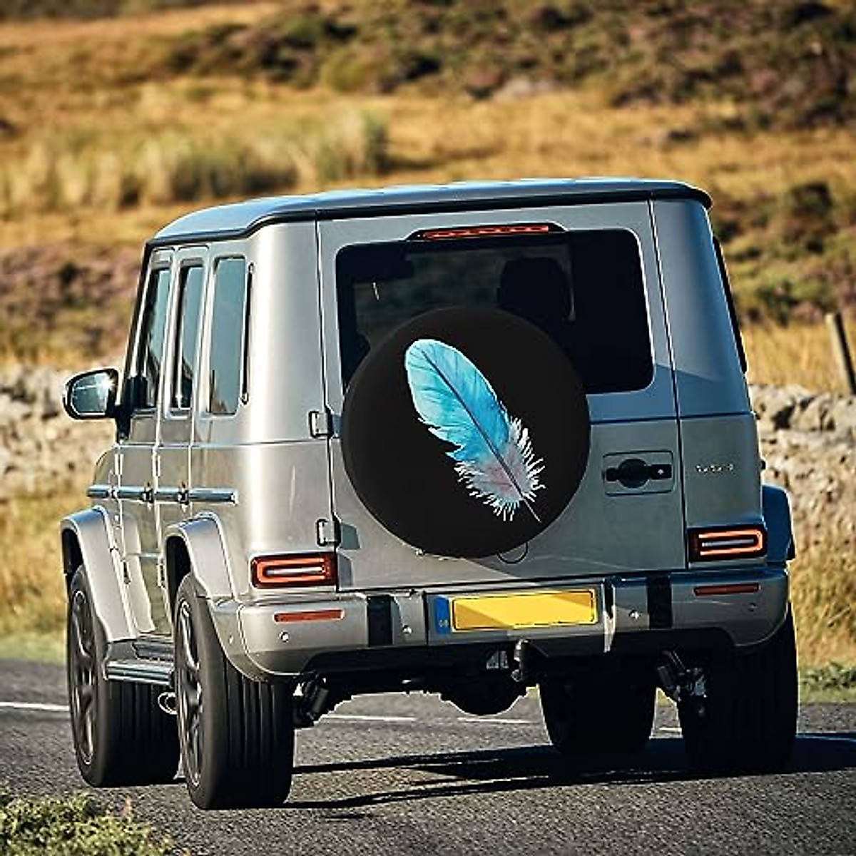 Blue Birds Feathers Painting,Funny Tire Cover Universal Fit Spare Tire Protector for Truck SUV Trailer Camper Rv