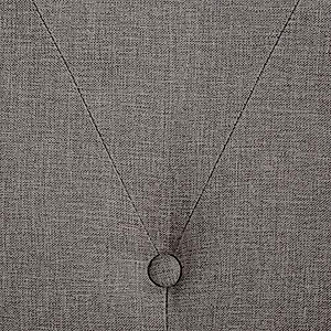 Mellow Janne Upholstered Platform Bed Modern Tufted Headboard Real Wooden Slats and Legs, Full, Classic Grey