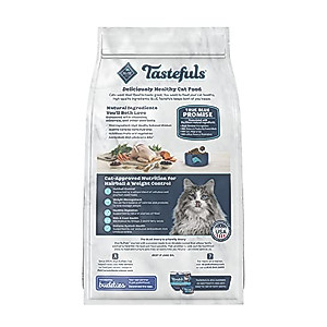 Blue Buffalo Tastefuls Weight & Hairball Control Natural Adult Dry Cat Food, Chicken, 7lb bag