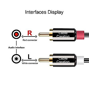 CableCreation RCA Cable, 2RCA Male to 2RCA Stereo Audio Subwoofer Cable Compatible with Speaker, AMP, Turntable, Receiver, Home Theater, Subwoofer, Double Shielded, 16 Feet/5M