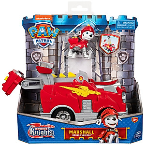 Spin Master 6063585 PAW Patrol Rescue Knights Marshall Transforming Toy Car with Collectible Action Figure