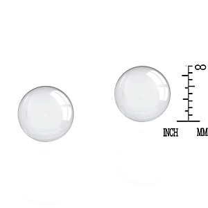 AeraVida Classic Sophisticated 8 mm Fashion Crystal Round-Ball .925 Sterling Silver Post Earrings