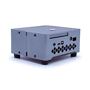 KKSB Odroid N2+ Case | Grey Aluminum Odroid N2+ Enclosure with 80mm Fan | 12mm Momentary Pushbutton Included